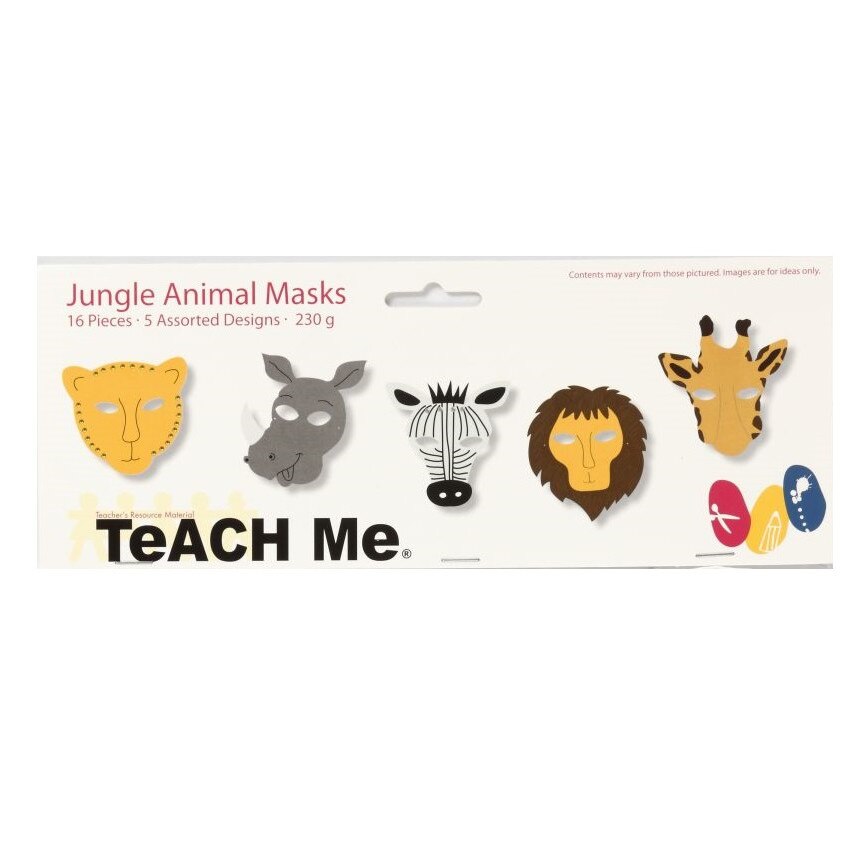 Set 16 masti din carton alb - Jungle Animal - eMAG.ro