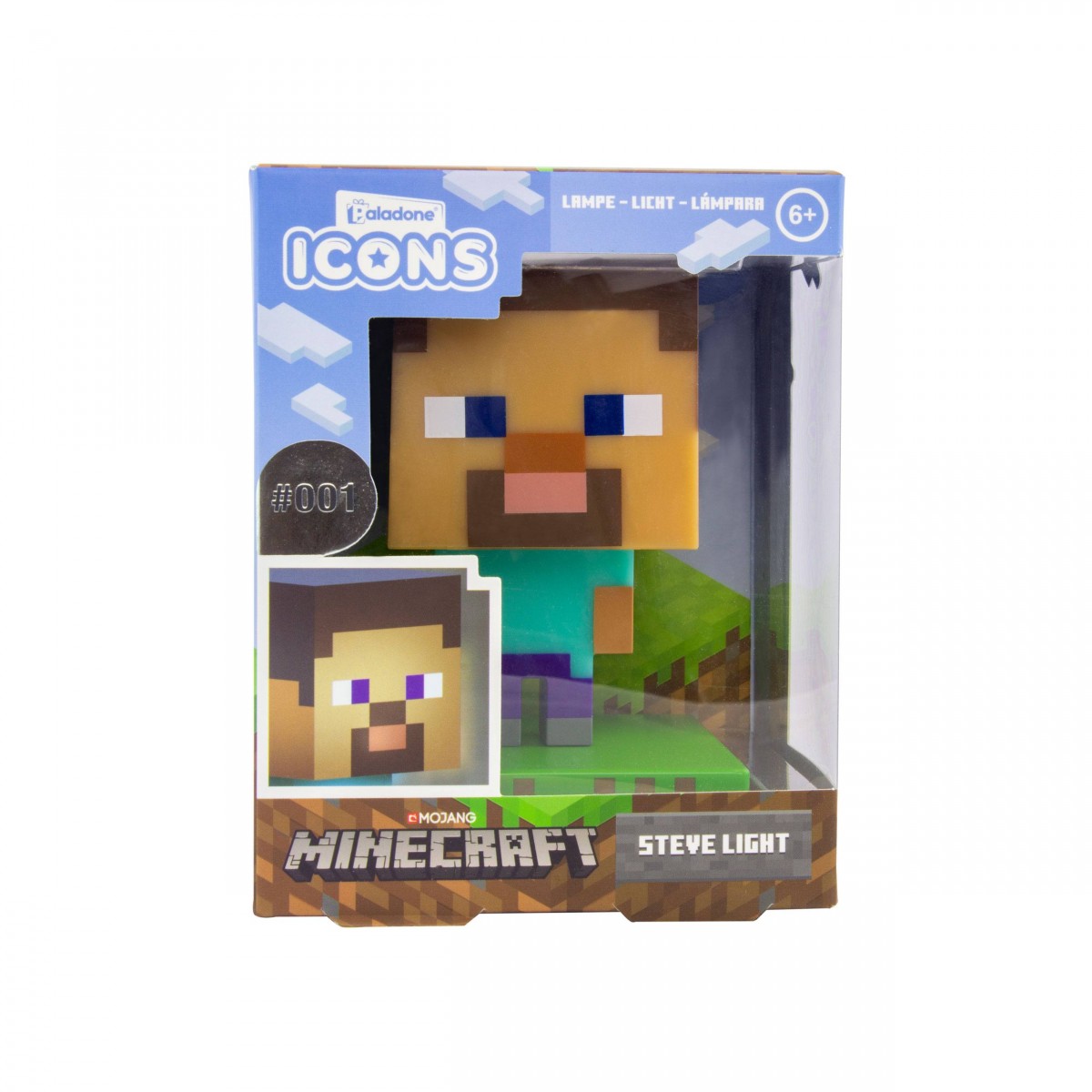 Minecraft Steve 3D нощна лампа, 10см, многоцветна, многоцветна - eMAG.bg