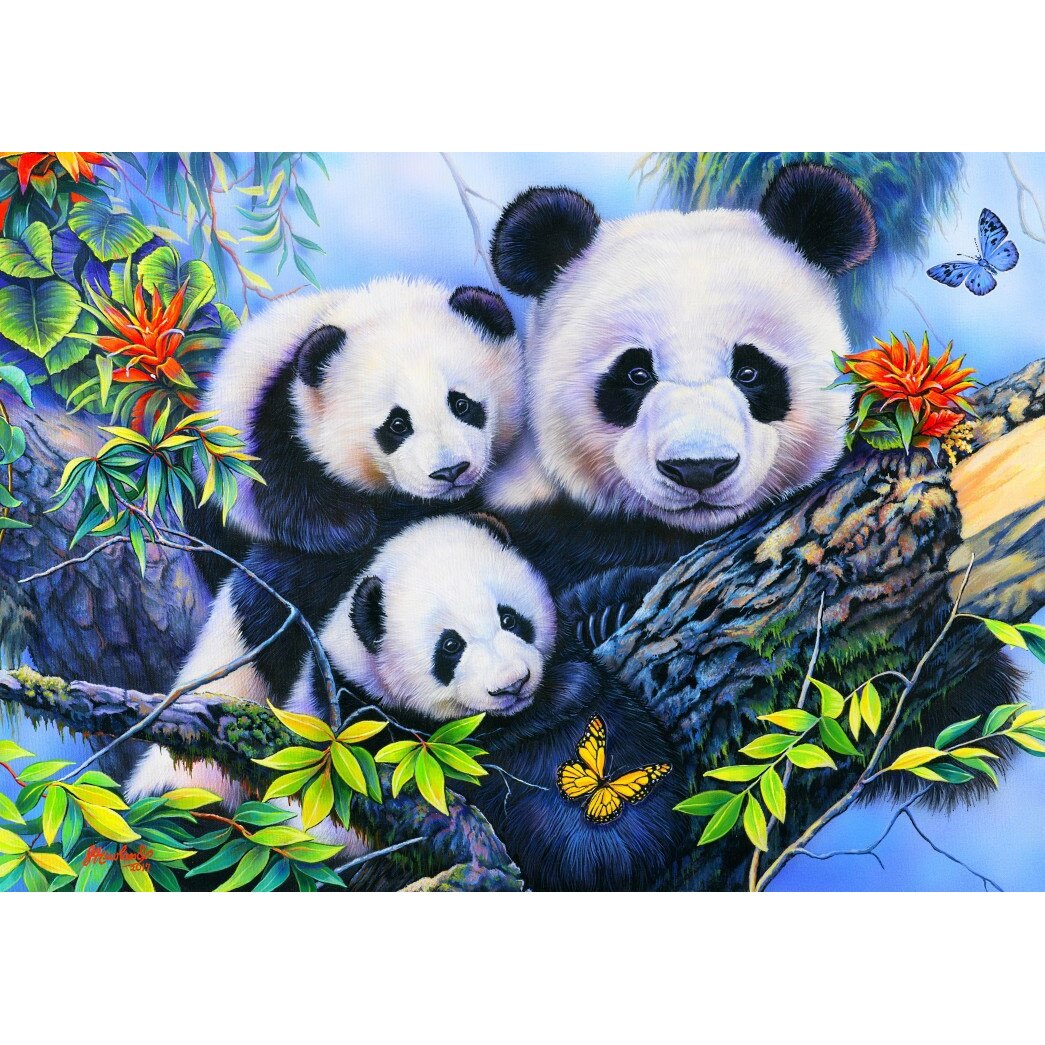 Puzzle Bluebird - Panda Family, 100 piese (70395) - eMAG.ro