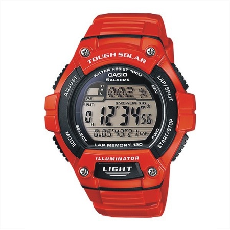 Ceas Casio W-S220C-4AVDF, digital, rosu, carcasa 50mm, Solar Powered - eMAG.ro