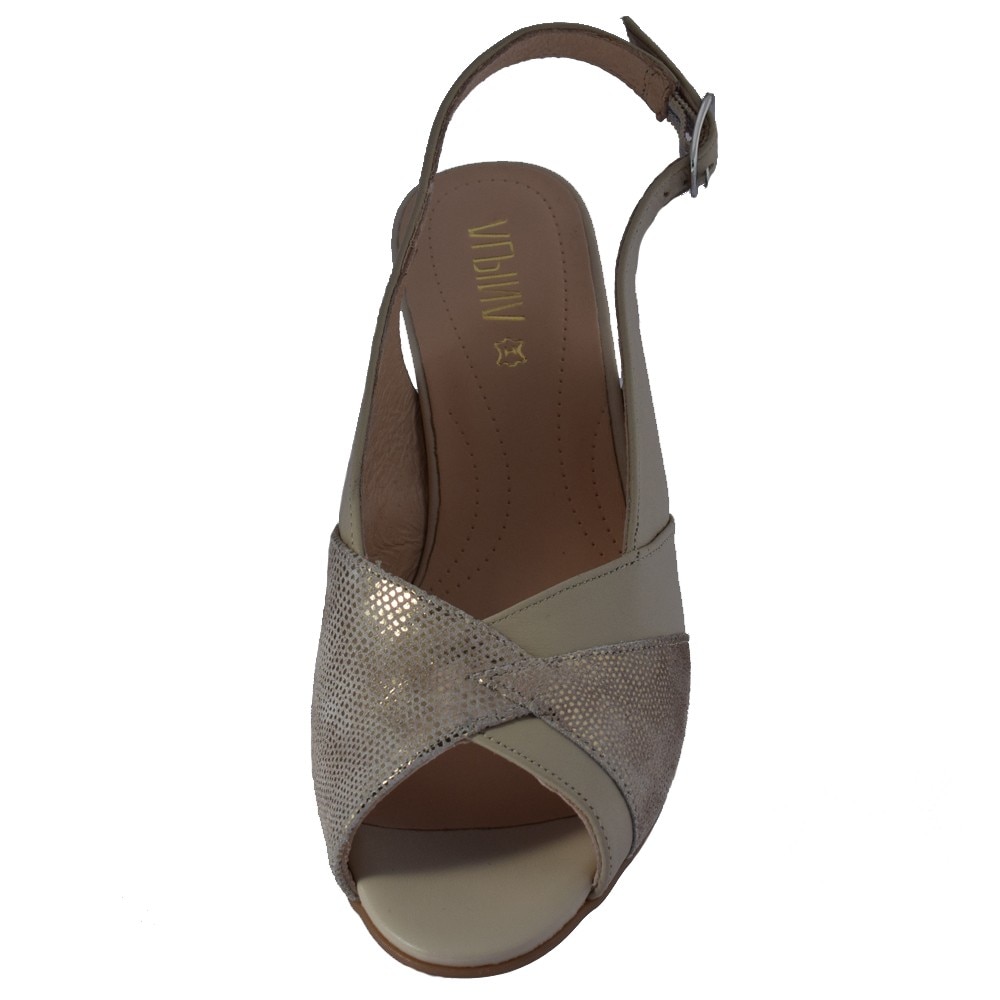 Sandale dama, din piele naturala, Alpina, 9L02-7-03-O-23, bej, 36 - eMAG.ro