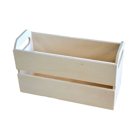 Lada inalta din lemn cu maner, 30 x 18 x 12 cm - eMAG.ro