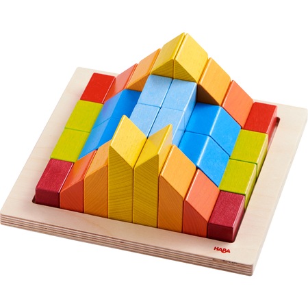 Joc creativ de aranjat cuburi 3D din lemn, 2 - 99 ani, Haba - eMAG.ro