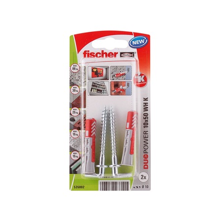 Diblu fischer nylon universal DUOPOWER, 10x50 WH K, set 2 buc - eMAG.ro