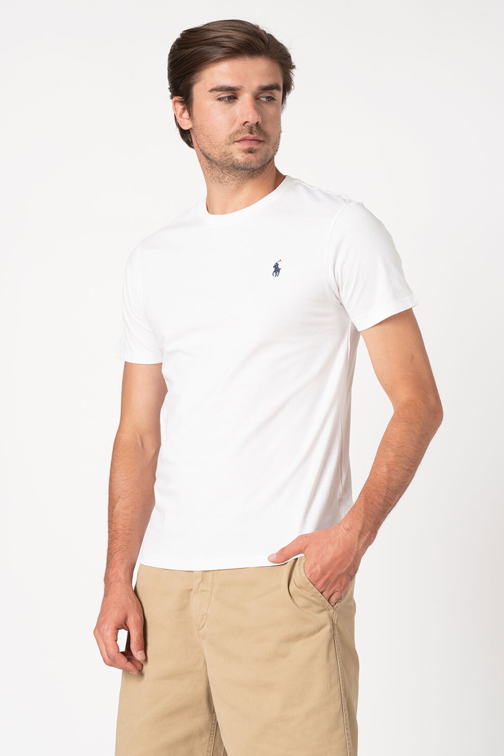 Polo Ralph Lauren, Tricou cu decolteu la baza gatului si logo brodat ...