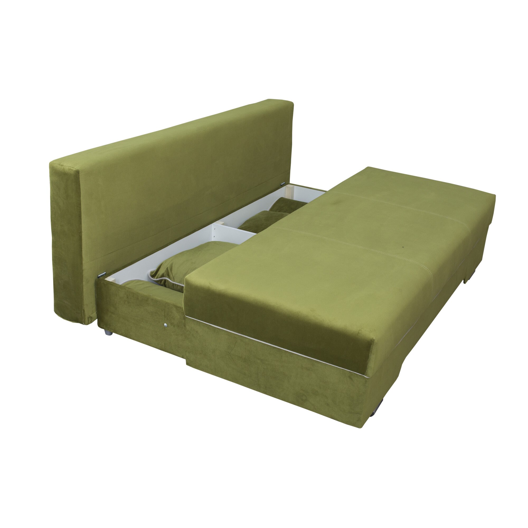 Canapea Lena, extensibila, sezut "Relaxa", cu lada depozitare, Verde ...