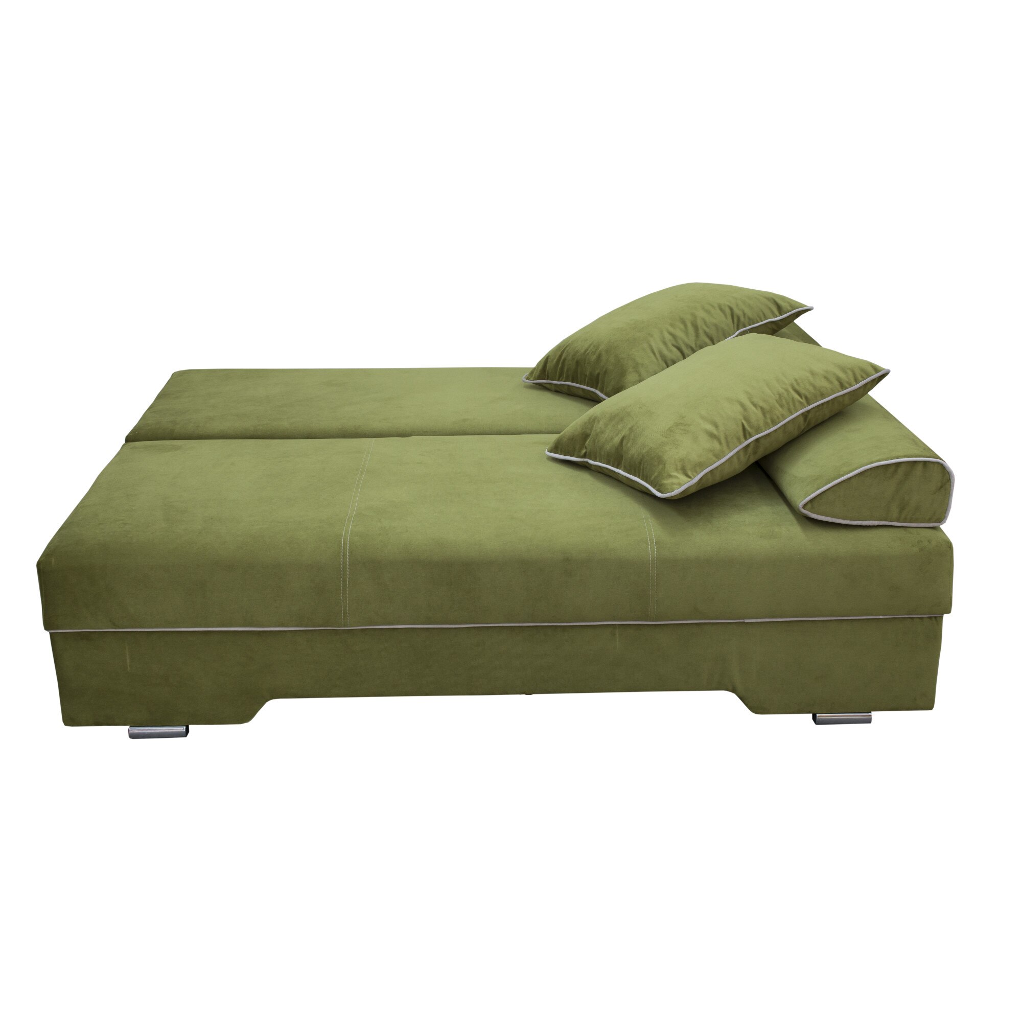 Canapea Lena, extensibila, sezut "Relaxa", cu lada depozitare, Verde ...