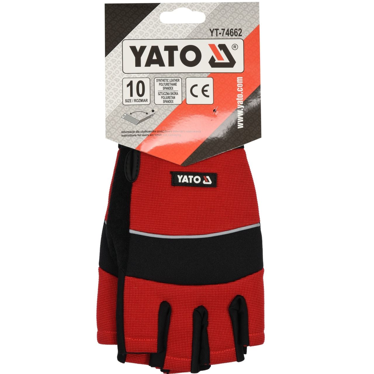 Manusi de protectie Yato YT-74662, prindere Velcro, fara degete ...