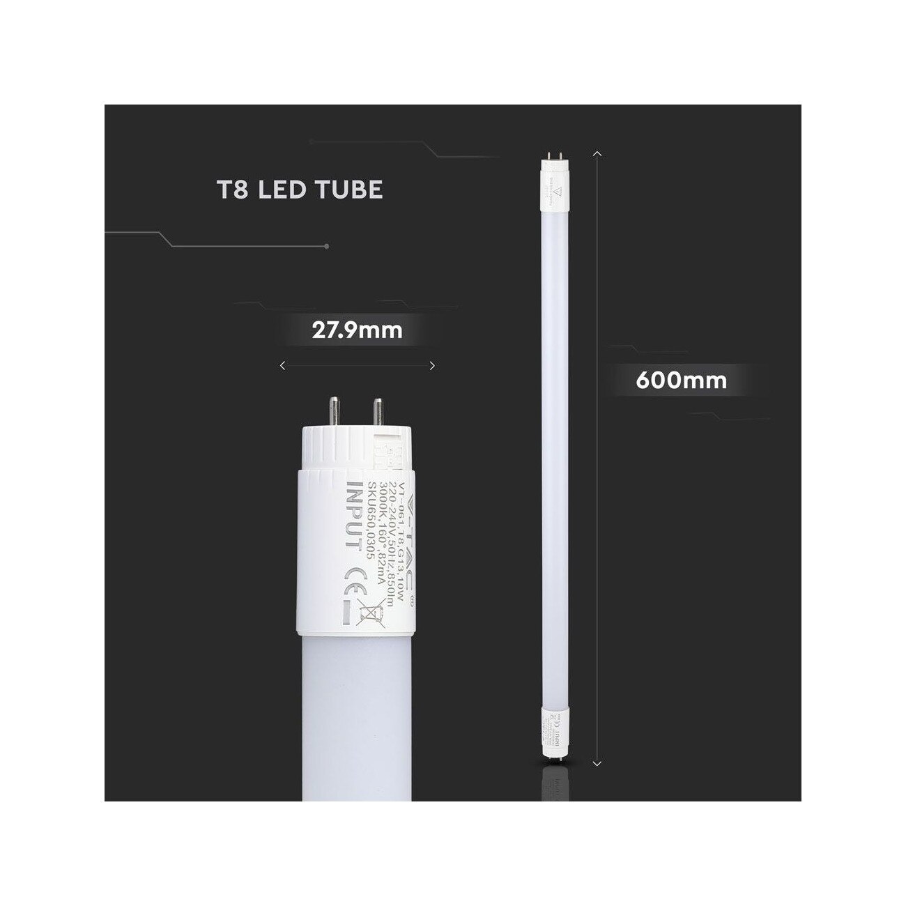 Tub neon led 9W 60cm, cip Samsung, lumina calda, nanoPC - eMAG.ro