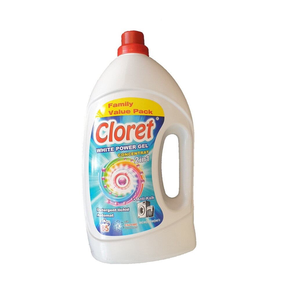 Detergent rufe albe gel concentrat, 85 spalari, anti calcar, 3L, enzyme ...