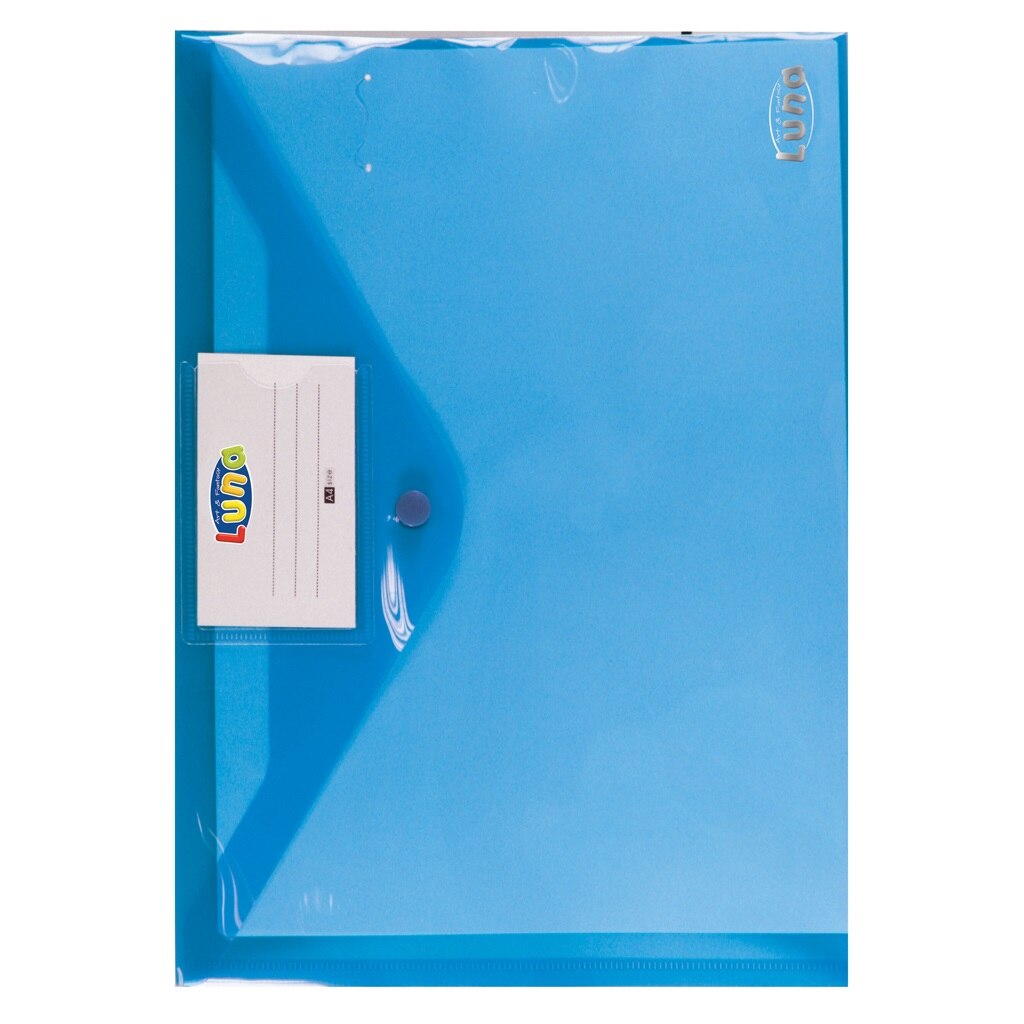 Mapa plastic plic cu capsa si eticheta A4, Luna, albastru - eMAG.ro