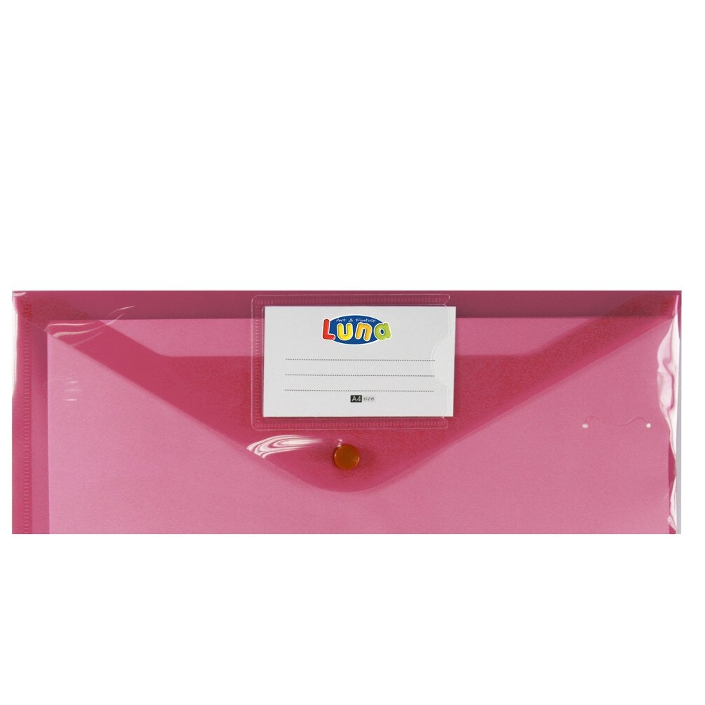 Mapa plastic plic cu capsa si eticheta A4, Luna, rosu - eMAG.ro