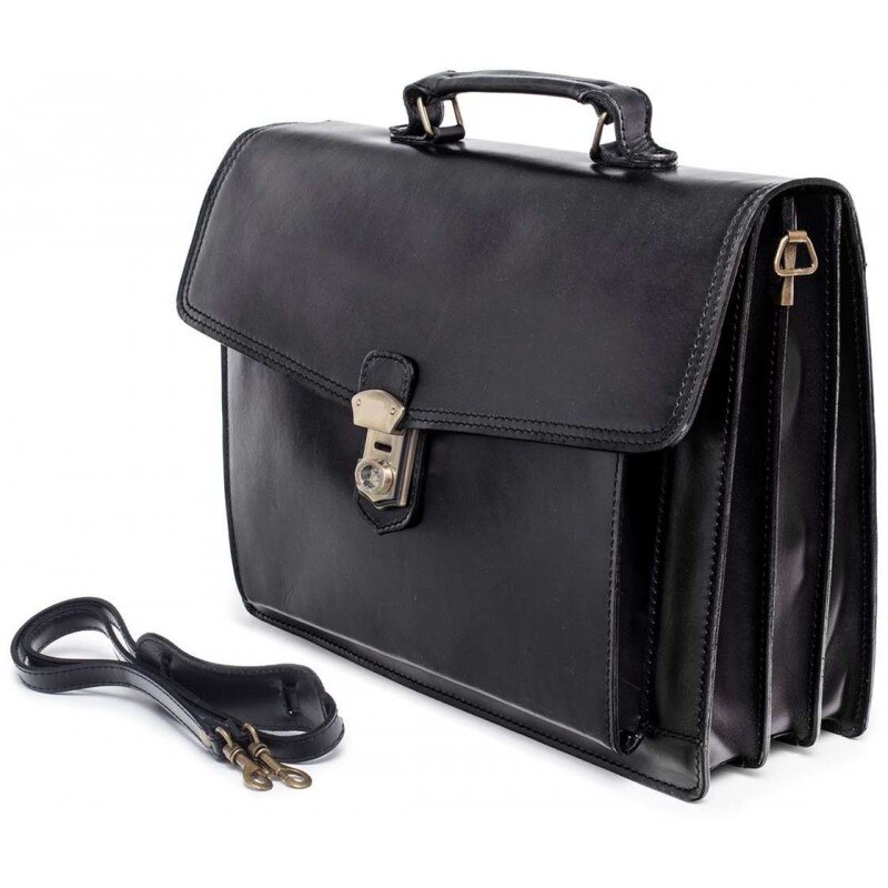 Geanta laptop din piele naturala, neagra, util land, LS113 - eMAG.ro