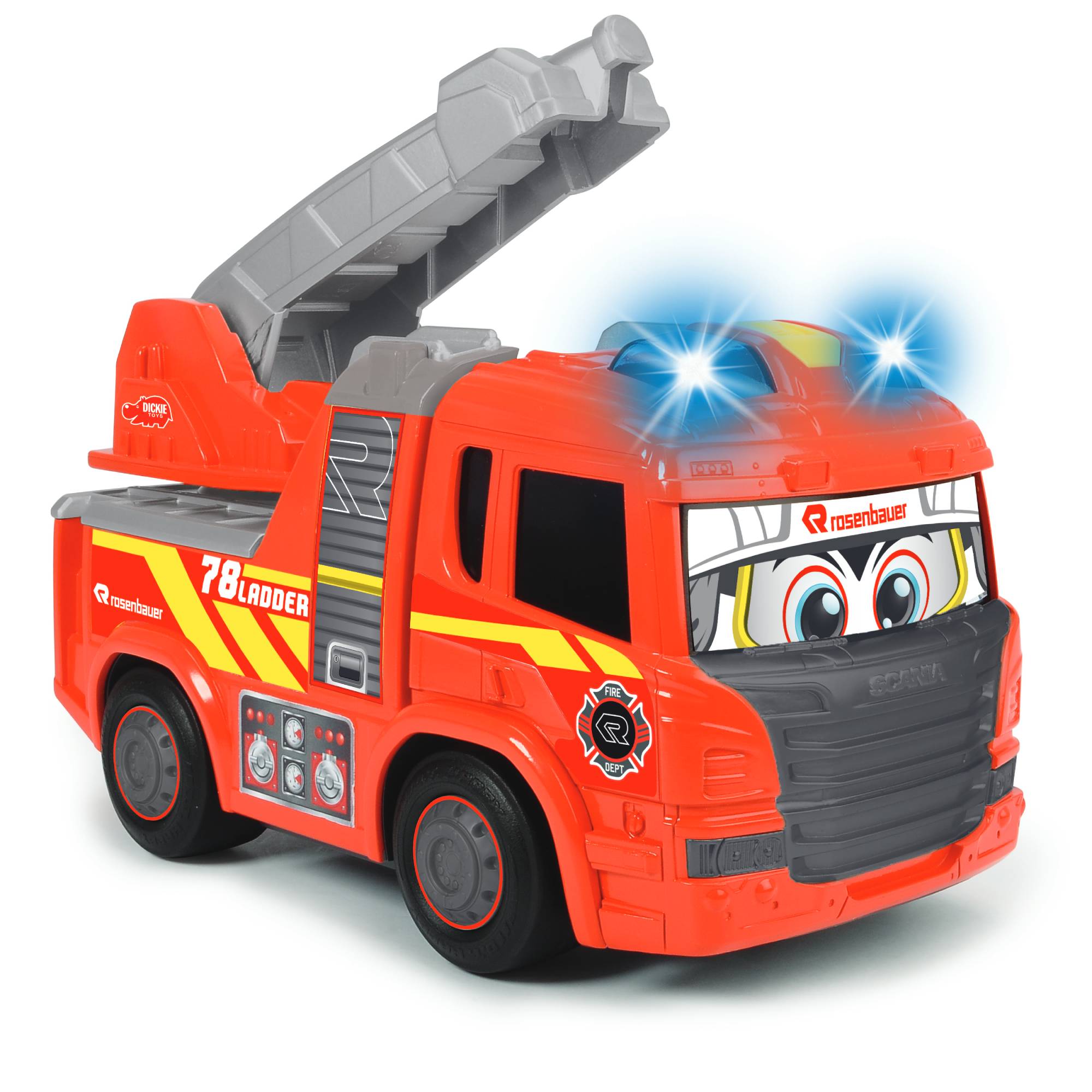 Masina de pompieri Dickie Toys, Happy Fire Engine, 25 cm - eMAG.ro