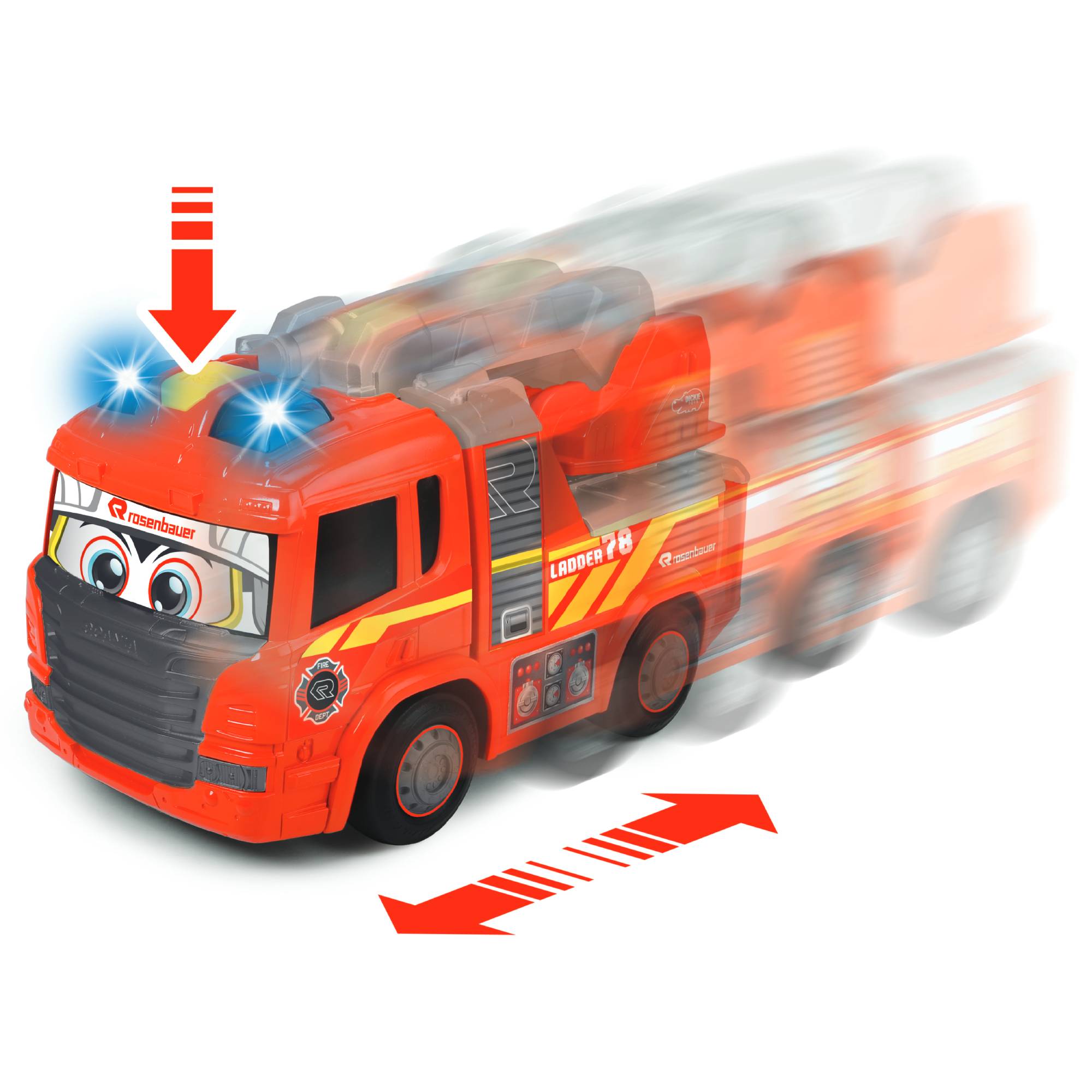 Masina de pompieri Dickie Toys, Happy Fire Engine, 25 cm - eMAG.ro