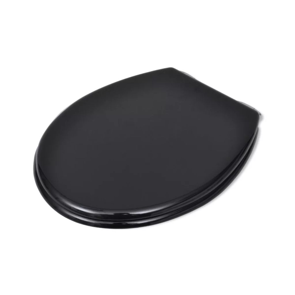 Capac de WC, inchidere silentioasa, vidaXL, MDF, Negru - eMAG.ro