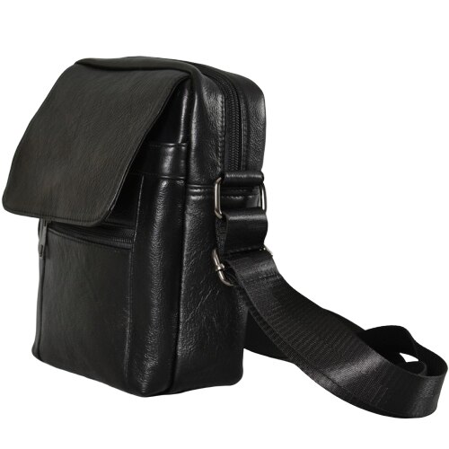 Geanta barbati, Piele naturala, 17x22x7cm, Negru - eMAG.ro