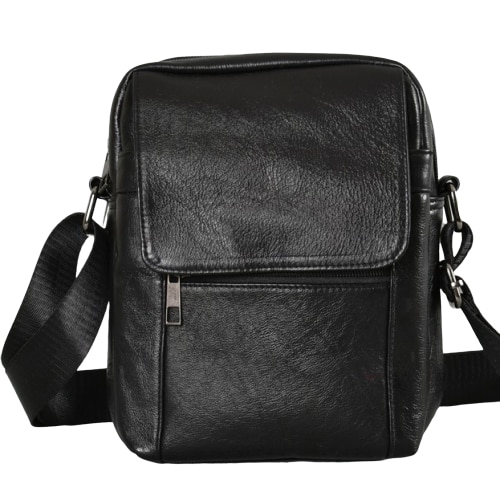 Geanta barbati, Piele naturala, 17x22x7cm, Negru - eMAG.ro