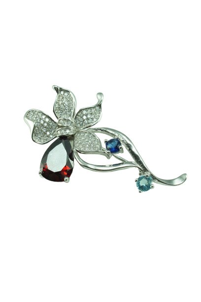 Brosa din argint cu pietre semipretioase zirconiu TSR509 - eMAG.ro