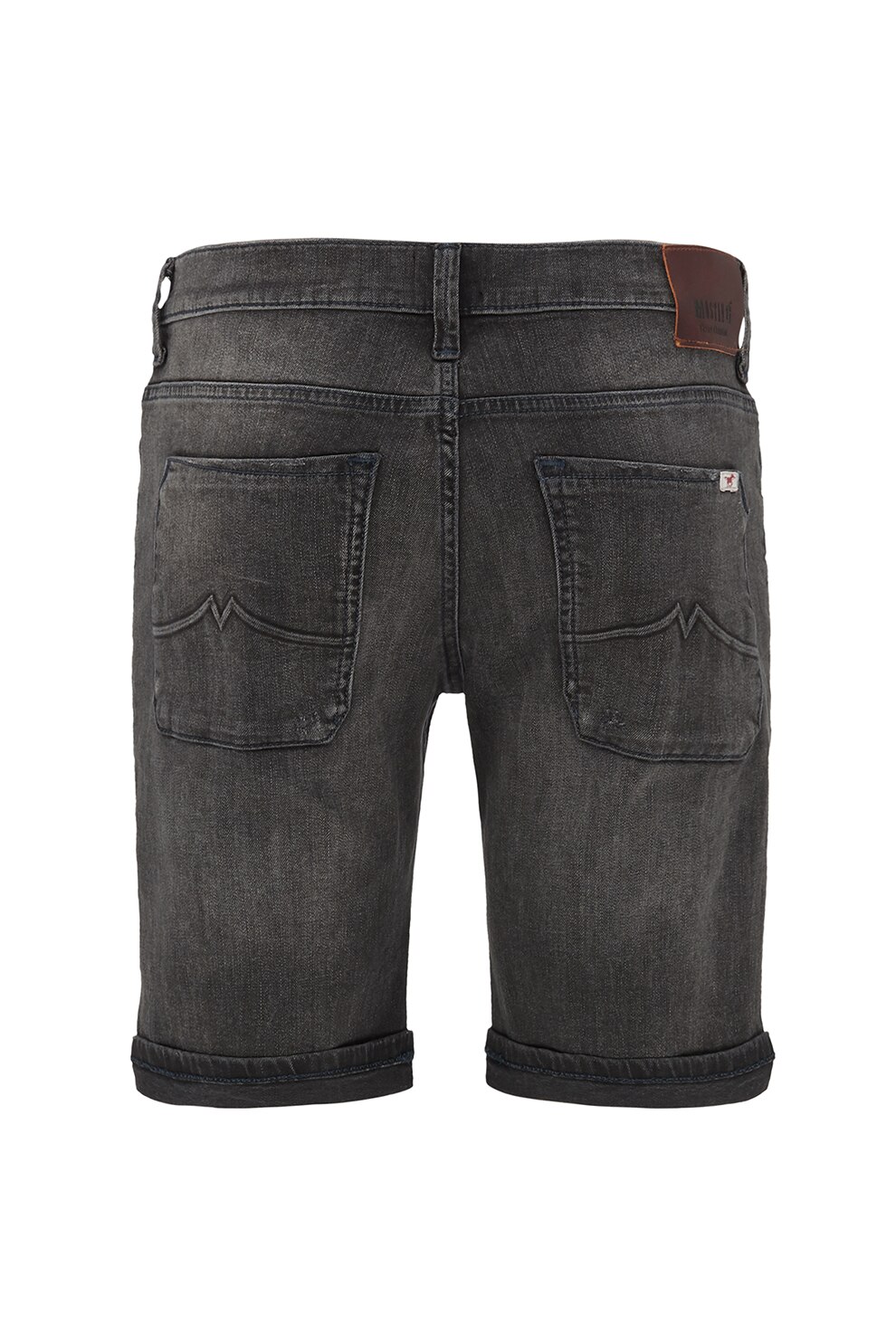 Mustang, Дънкови бермуди с навити подгъви, Черен, Мръснобял, 36 - eMAG.bg