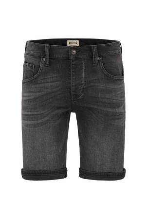 Mustang, Дънкови бермуди с навити подгъви, Черен, Мръснобял, 36 - eMAG.bg