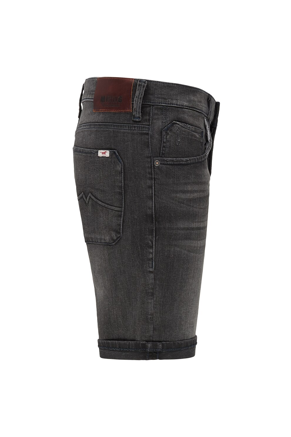 Mustang, Дънкови бермуди с навити подгъви, Черен, Мръснобял, 36 - eMAG.bg