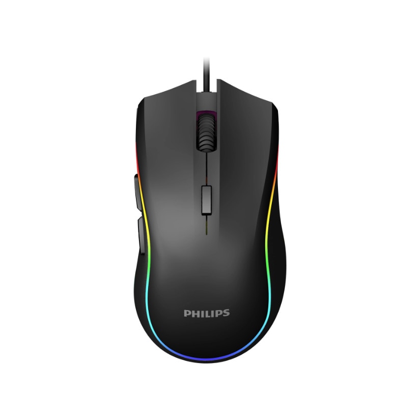 Mouse pentru jocuri, Philips, 4000 DPI, 7 butoane, USB, Negru - eMAG.ro