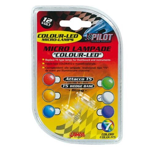 Set 2 becuri tip LED, soclu plastic, T5 W2X4.6d, 12V, alb - eMAG.ro