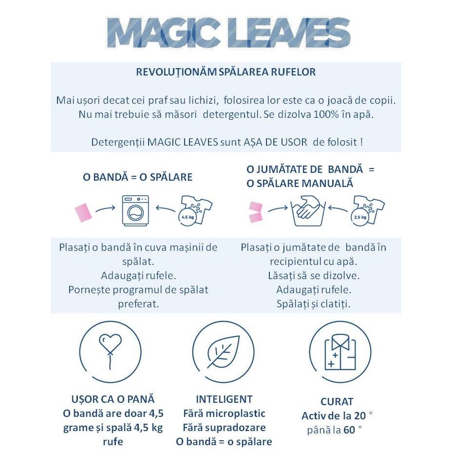 Detergent banda MAGIC LEAVES rufe color si negre 10 spalari - eMAG.ro