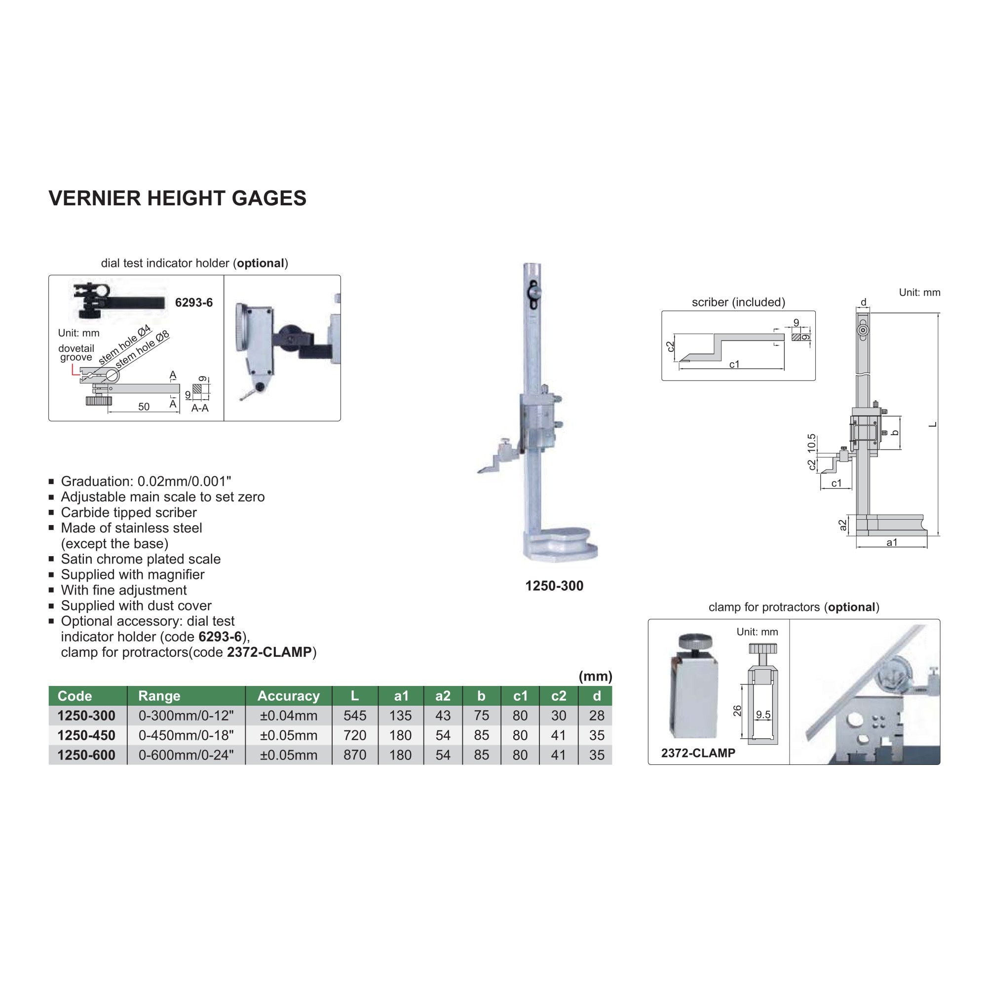 Subler Mecanic INSIZE de Inaltime 0-600mm 0.02mm 1250-600 - eMAG.ro