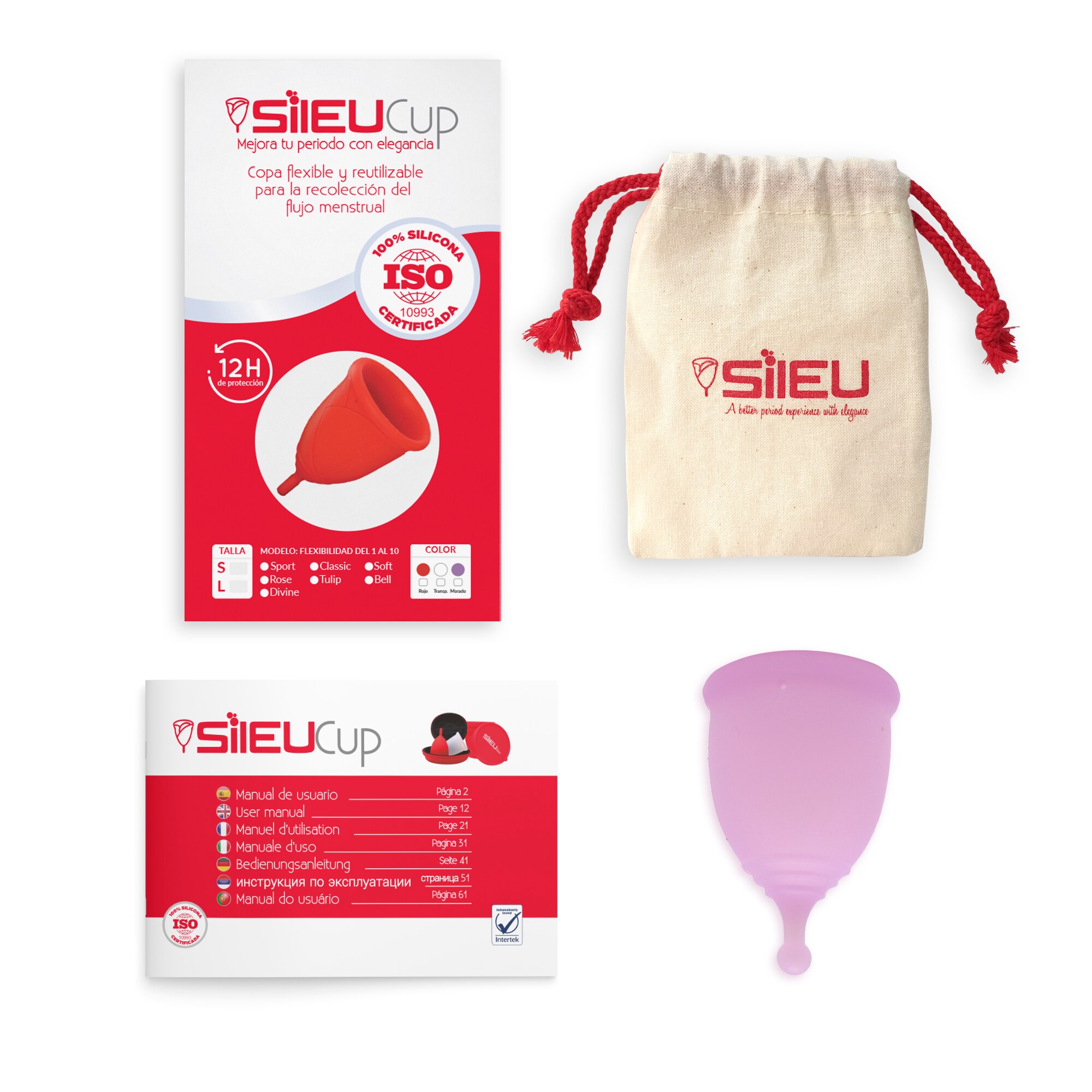 Cupa menstruala, Sileu, Divine, Violet, Silicon, S - eMAG.ro