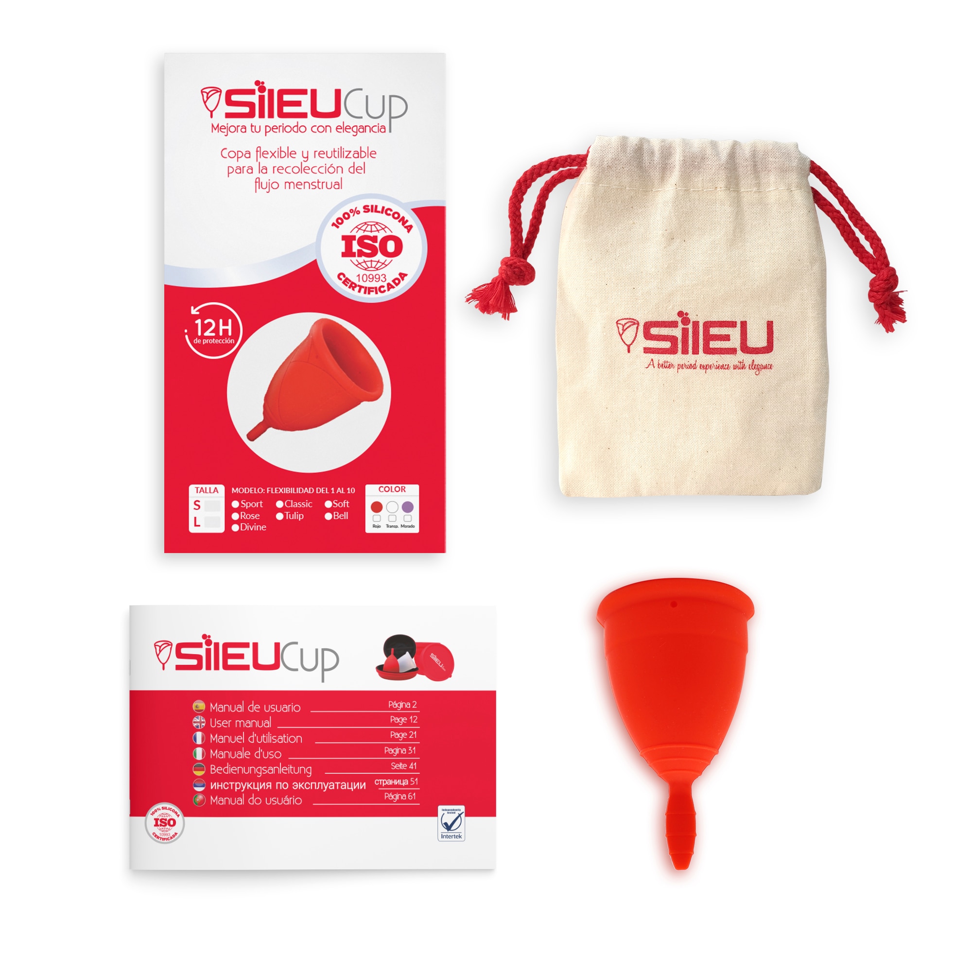 Cupa menstruala, Sileu, Classic, Rosu, Silicon, S - eMAG.ro