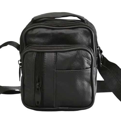 Geanta barbati, Piele naturala, 13 x 16 x 5, Negru - eMAG.ro
