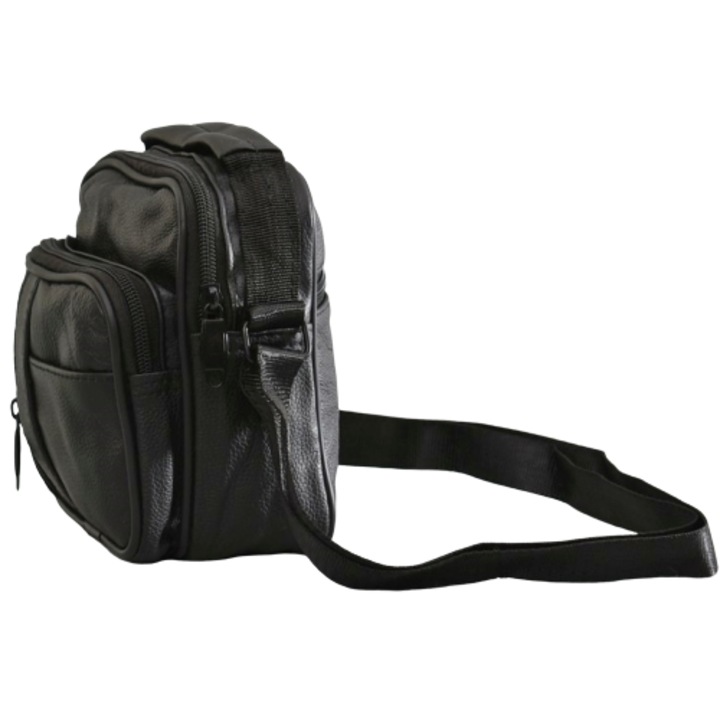 Geanta barbati, Piele naturala, 13 x 16 x 5, Negru - eMAG.ro
