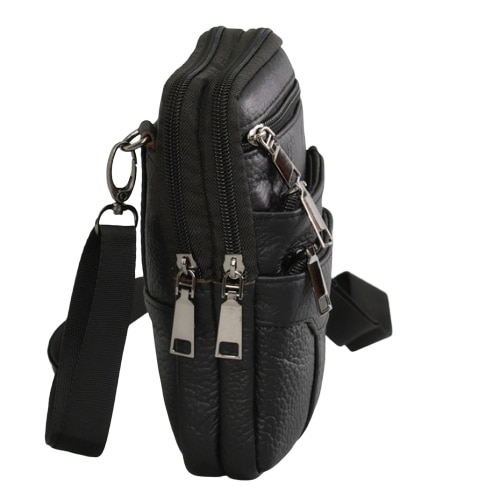 Geanta barbati, Piele naturala, 12/18/4cm, Negru - eMAG.ro