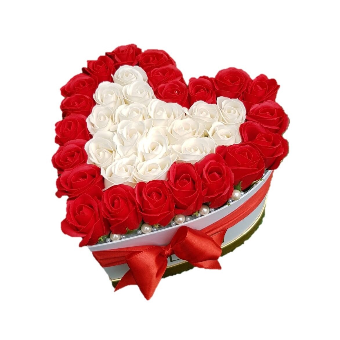 Aranajament in forma de inimioara, Decorat cu Perle ContesinaBox 37 ...