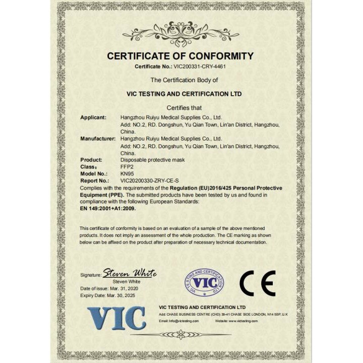 Set masti N95 FFP2, 10 bucati, alb - eMAG.ro