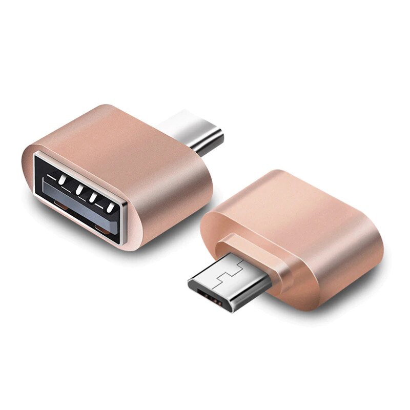 Adaptor Metalic USB Micro USB tata la USB mama Rose Gold - eMAG.ro