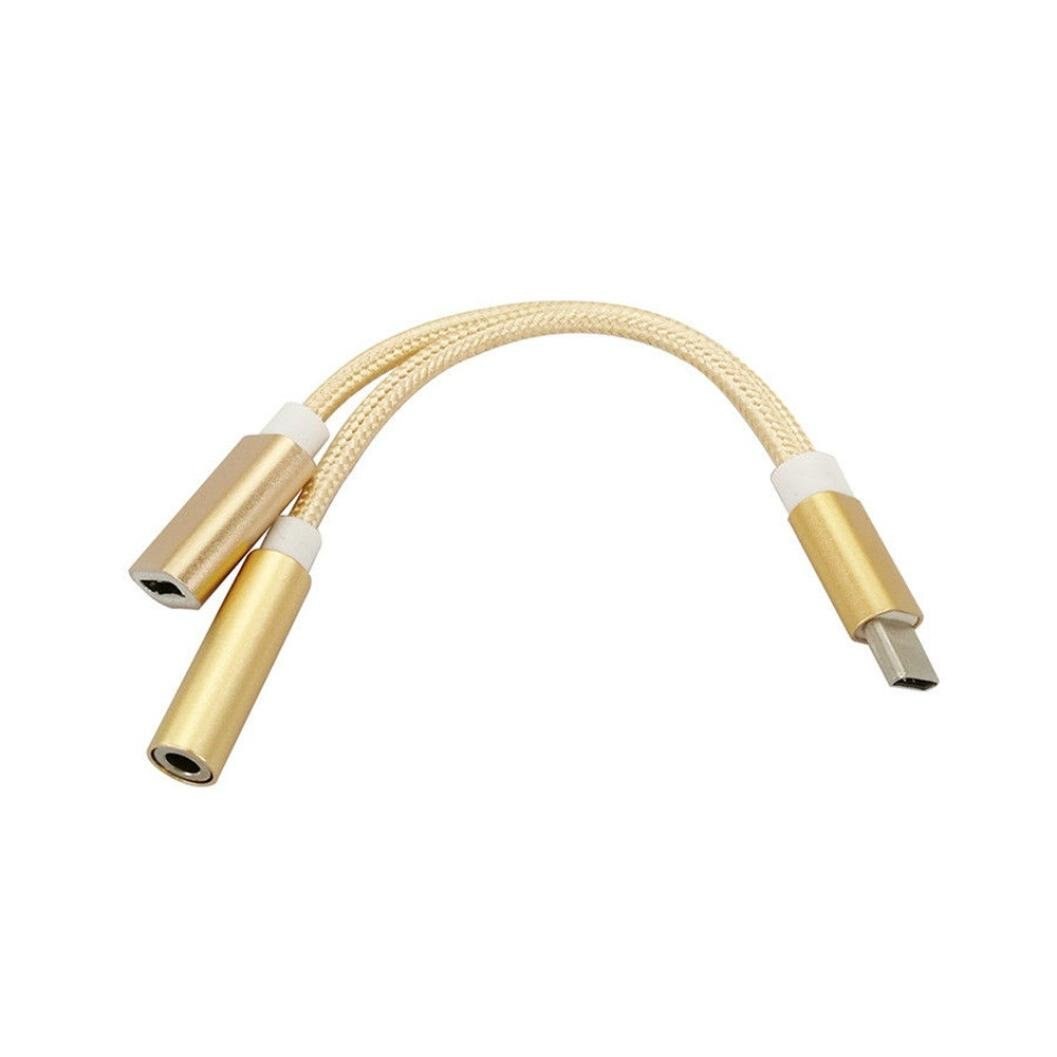 Kábeladapter USB Type C – USB Type C + 3,5 mm Jack Nylon fonott MTP ...