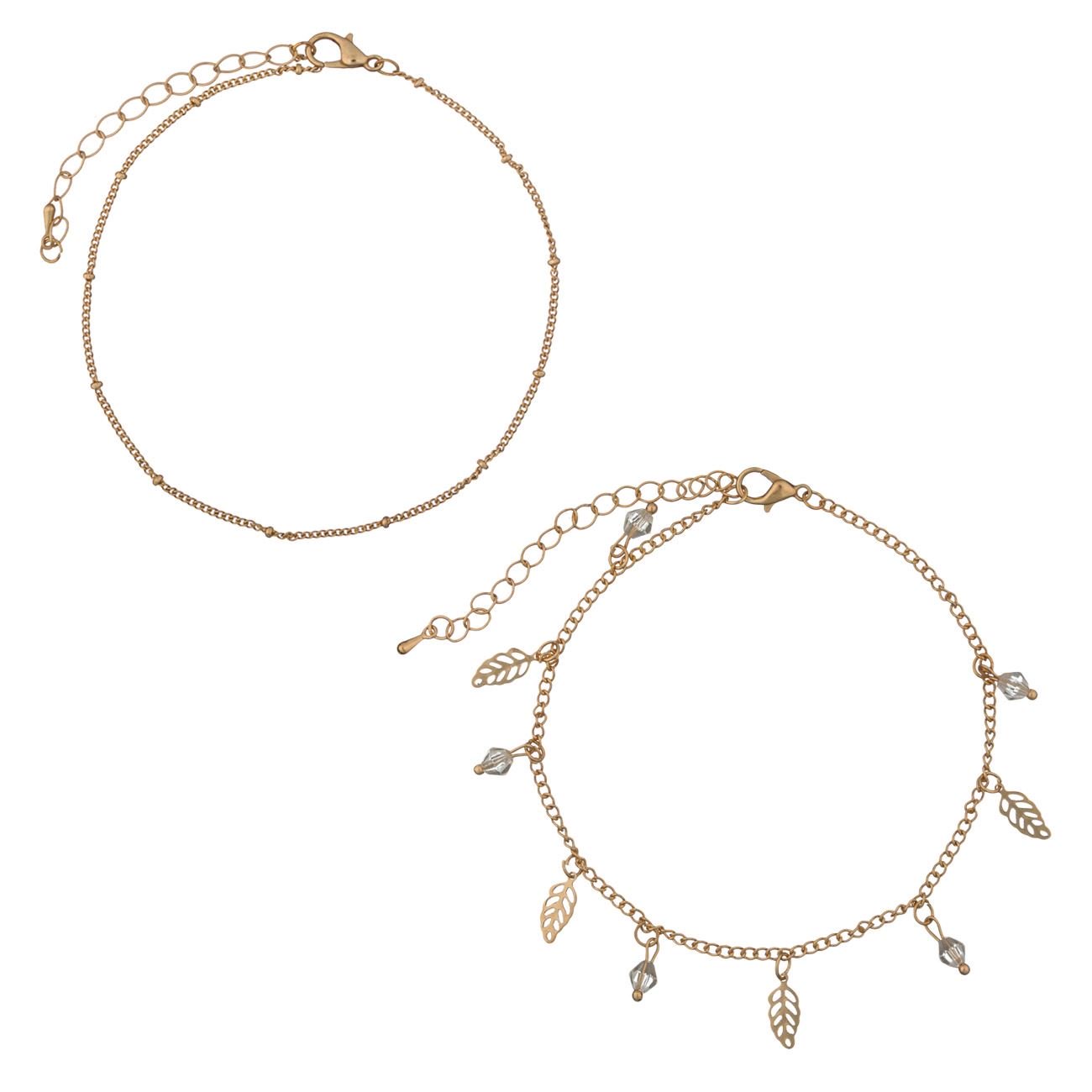 Set 2 bratari picior aurii cu pietricele decorative, Maison du Paradis ...