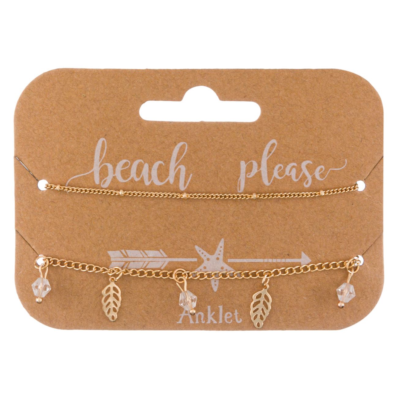 Set 2 bratari picior aurii cu pietricele decorative, Maison du Paradis ...