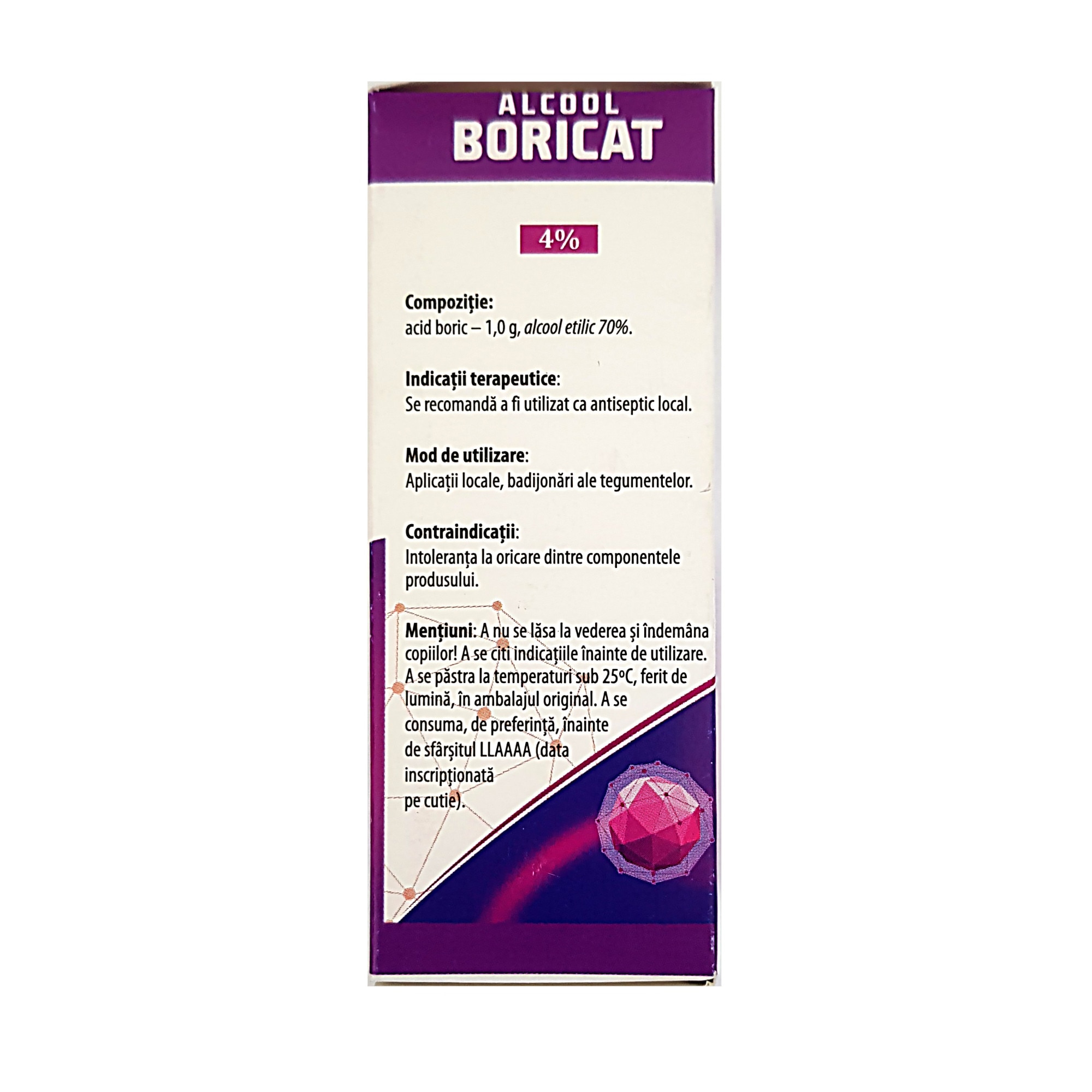 Alcool boricat 4%, Farmaco, 25 ml - eMAG.ro