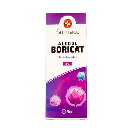 Alcool boricat 4%, Farmaco, 25 ml - eMAG.ro