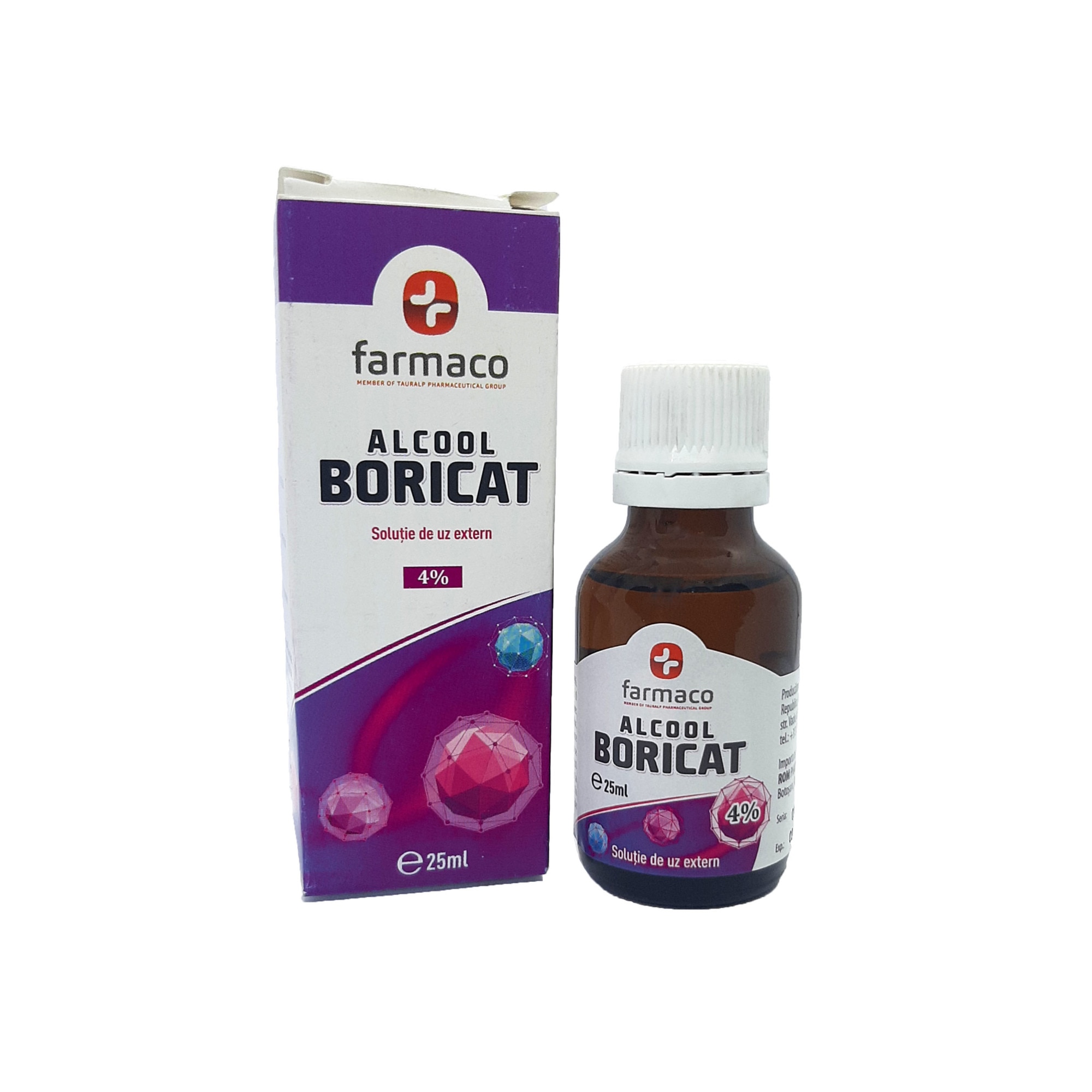 Alcool boricat 4%, Farmaco, 25 ml - eMAG.ro