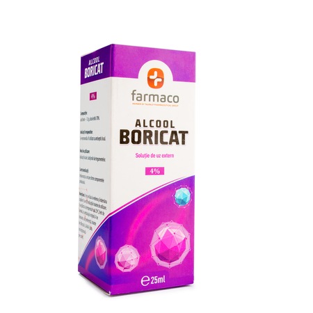 Alcool boricat 4%, Farmaco, 25 ml - eMAG.ro