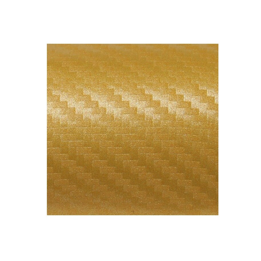 Folie autocolant carbon 3D auriu lucios, 2 m x 1.52 m - eMAG.ro