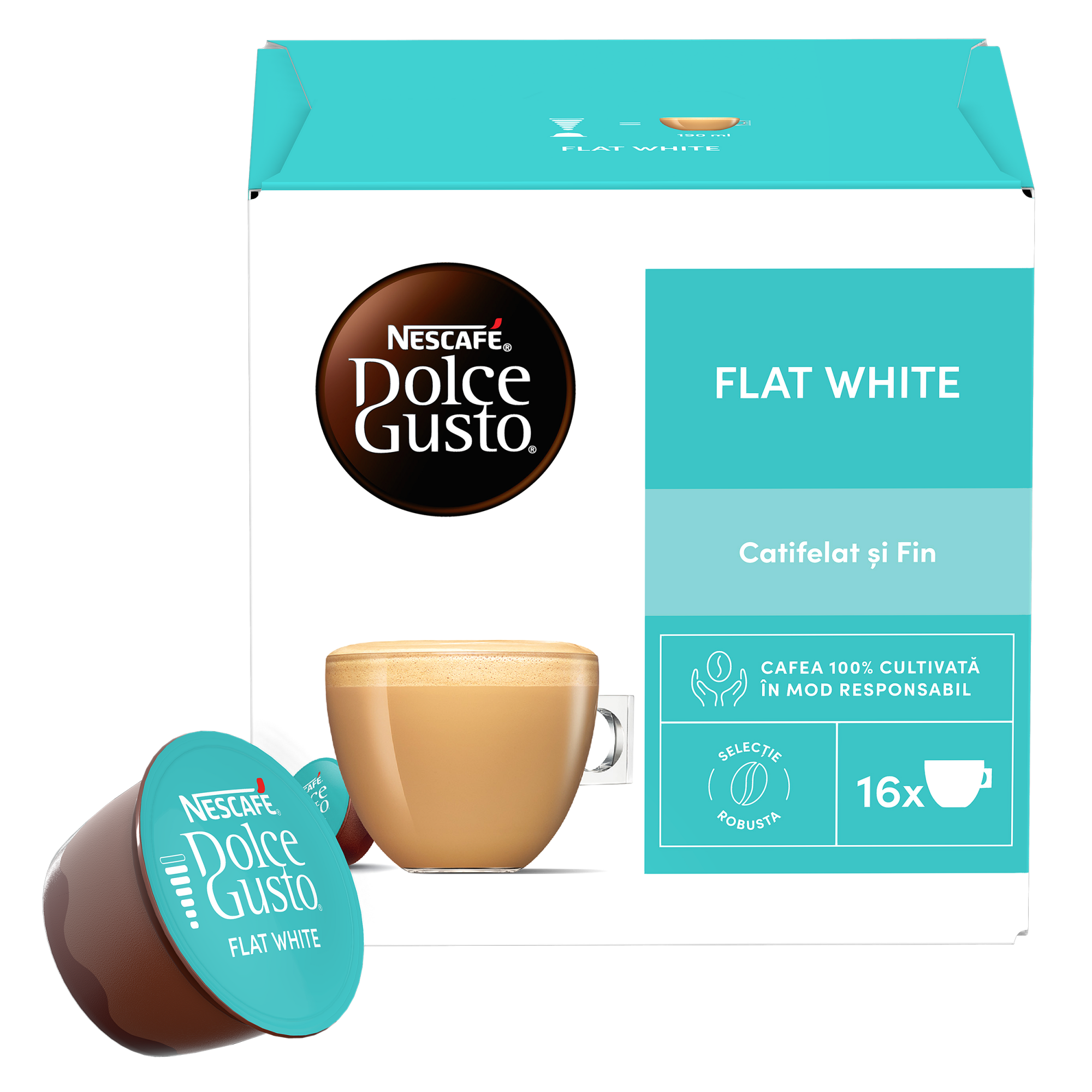 Capsule cafea Flat White 16 bauturi, Nescafé Dolce Gusto, 187.2g - eMAG.ro