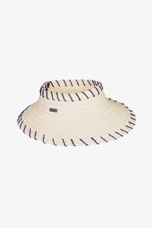 ROXY, Palarie de paie din hartie, Bej/Indigo, S-M Standard - eMAG.ro