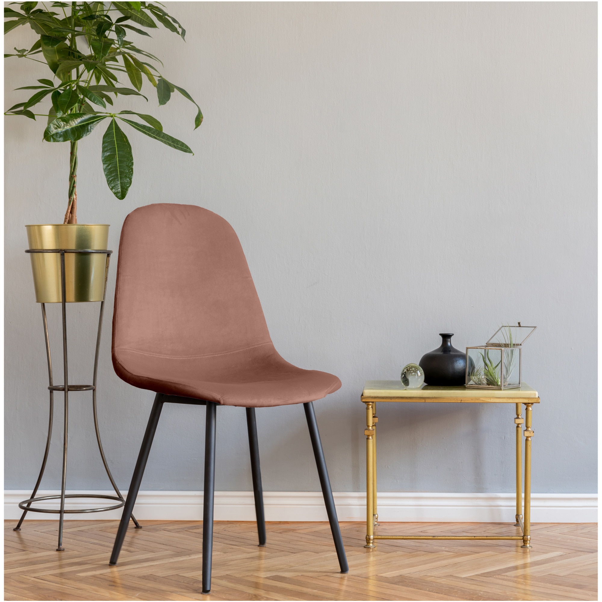 Set 2 scaune dining / bucatarie Kring Miles, cadru metal, tapiterie ...