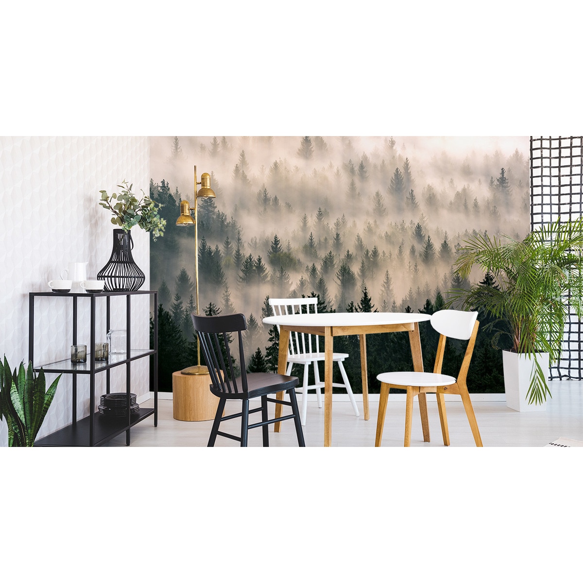 Fototapet Padure in ceata pentru camera 450cm x 300cm Vedere, Efect 3D ...